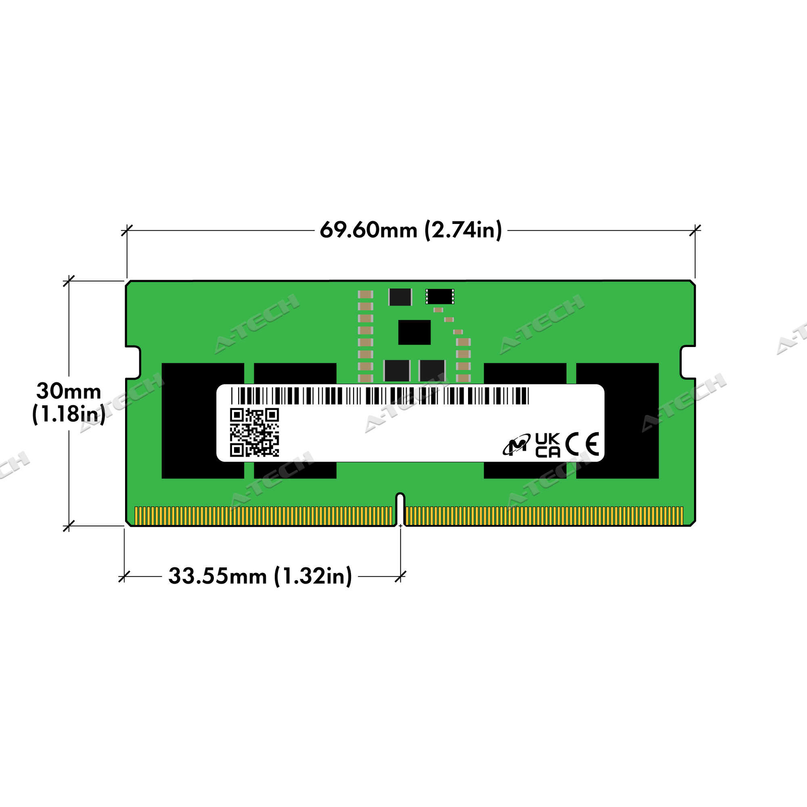 Micron 8GB DDR5 SODIMM MTC4C10163S1SC48BA1 MTC4C10163S1SC48B Laptop ...