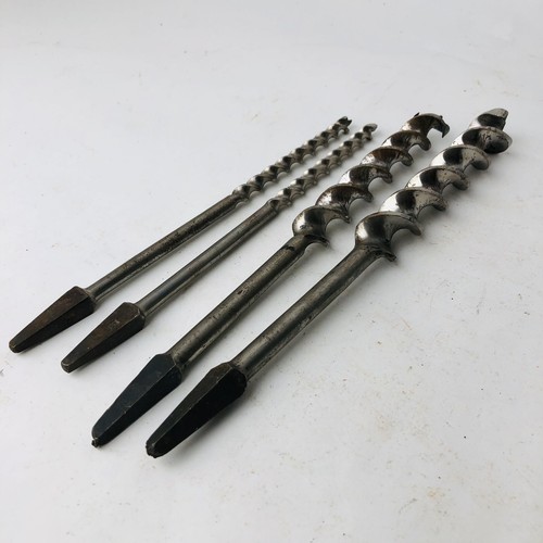 Lot of 4 Vintage Auger Bits Hand Brace Drill Wood Woodwork Tool Baits ...