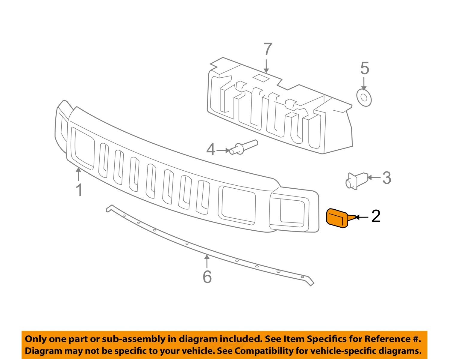 GM OEM 06-10 H3,H3T Grille Grille Components-Grille Assy Clip 11561829 ...