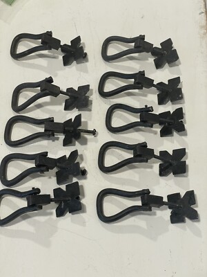 10 Drop Ring Pulls Black Wrought Iron Rustic Set of 10 | eBay