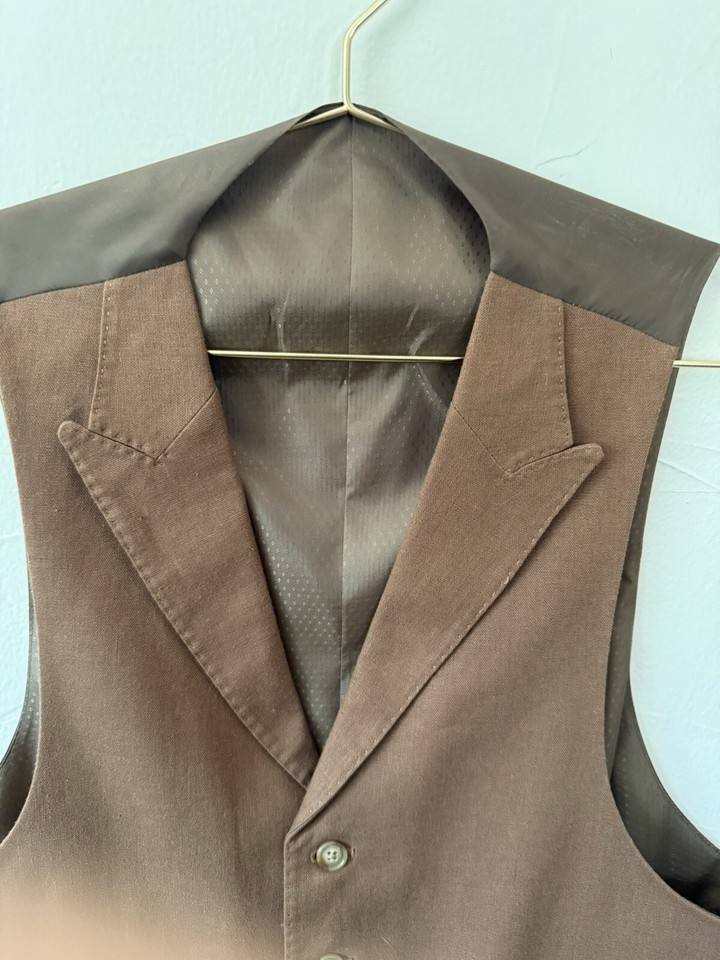 Vintage Custom Men’s Five-Button Brown Suit Vest | eBay