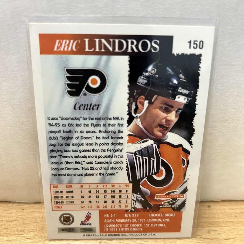 Eric Lindros 1995 Score card #150 - Flyers NHL *Free Shipping | eBay