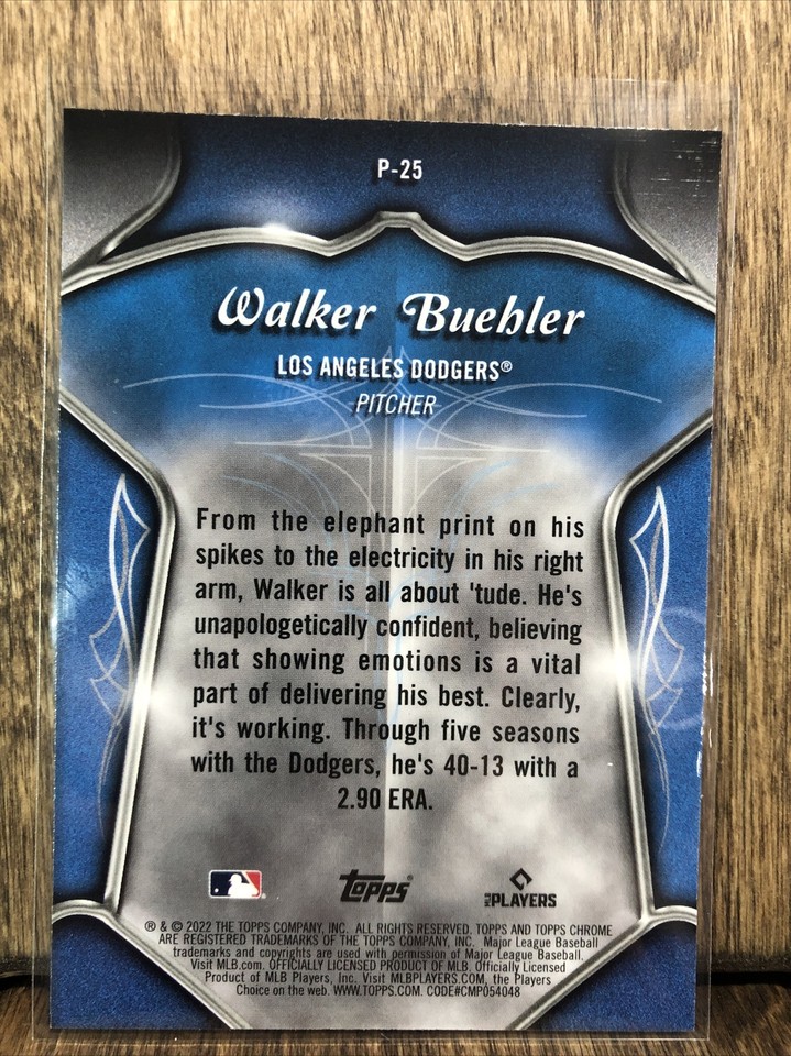 2022 Topps Chrome Walker Buehler Pinstriped Sparkle Insert #P-25 LA ...