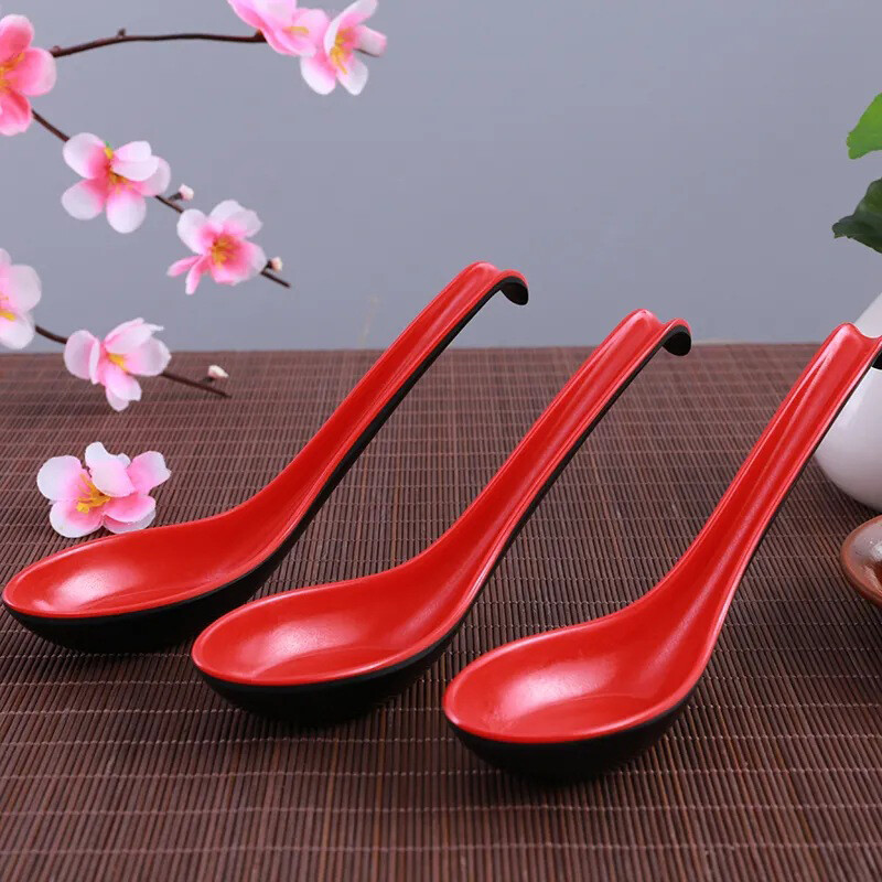 3PCS Porcelain Spoons Japanese Rice Spoon Dumplings Porridge Soup Spoon ...