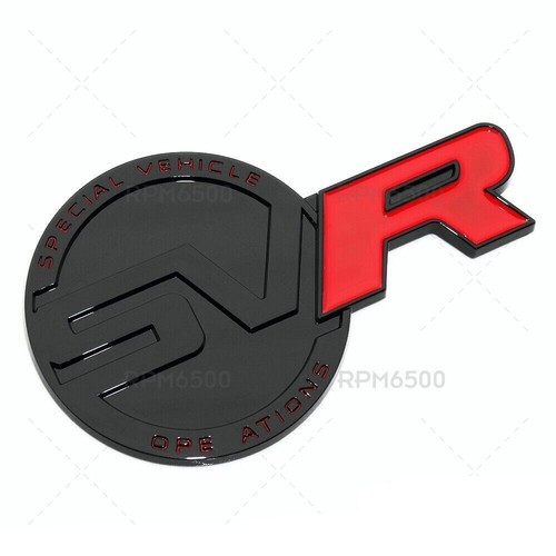 Land Rover SVR 3D Badge - Special Vehicle Operations Black Emblem | eBay