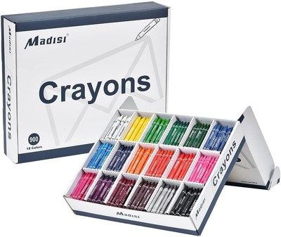 Madisi Crayon Bulk pack, Regular Red, Yellow, Blue, Black, Orange ...