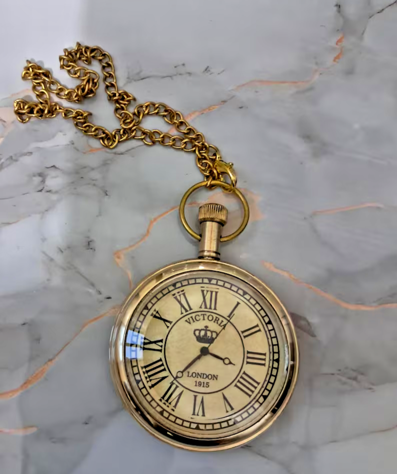 Antique Victorian Brass Pocket Watch 1875 – Vintage Collectible ...
