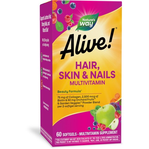 Nature's Way Alive! Hair, Skin & Nails Multivitamin with Biotin and ...