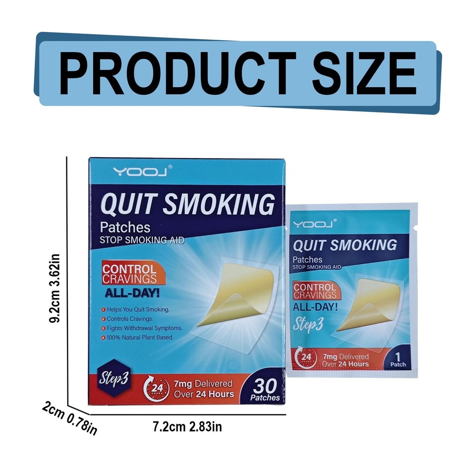 Quit Smoking Nicotine Patches, 30 Patches, 7mg Step 3 Stop Smoking Aids ...