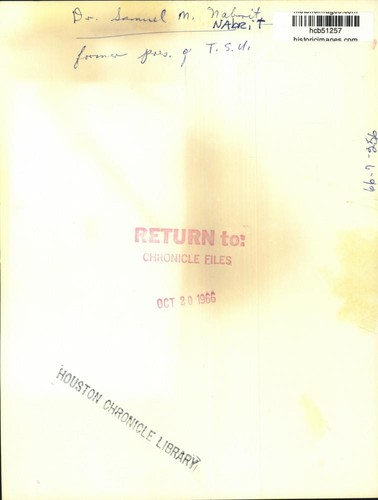 1966 Press Photo Dr. Samuel M. Nabrit, former President of Texas ...