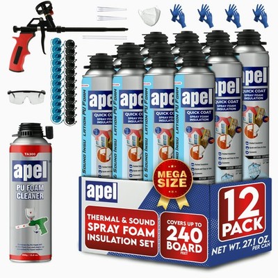 Apel Spray Foam Insulation Kit (12 x 32.80 oz./240 Bd ft) Heat and ...