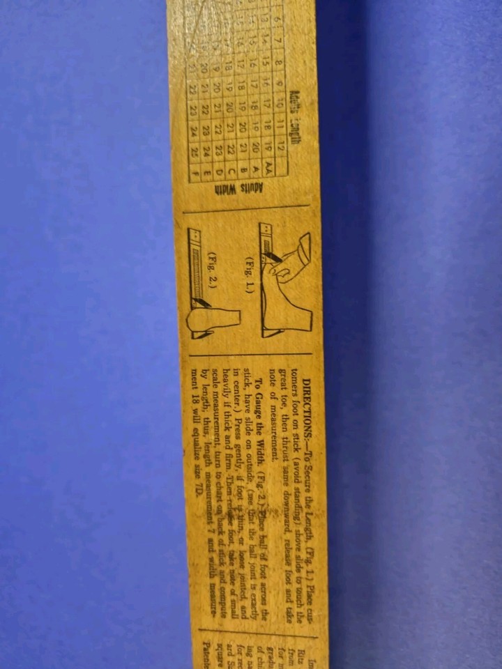 Vintage Ritz Stick Shoe Sizer Wooden Sliding Foot Measuring Tool Made ...