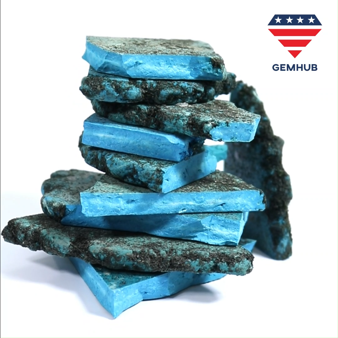 Natural Treated Blue Turquoise Raw Rough Crystal Slab Stabilized 500ct ...