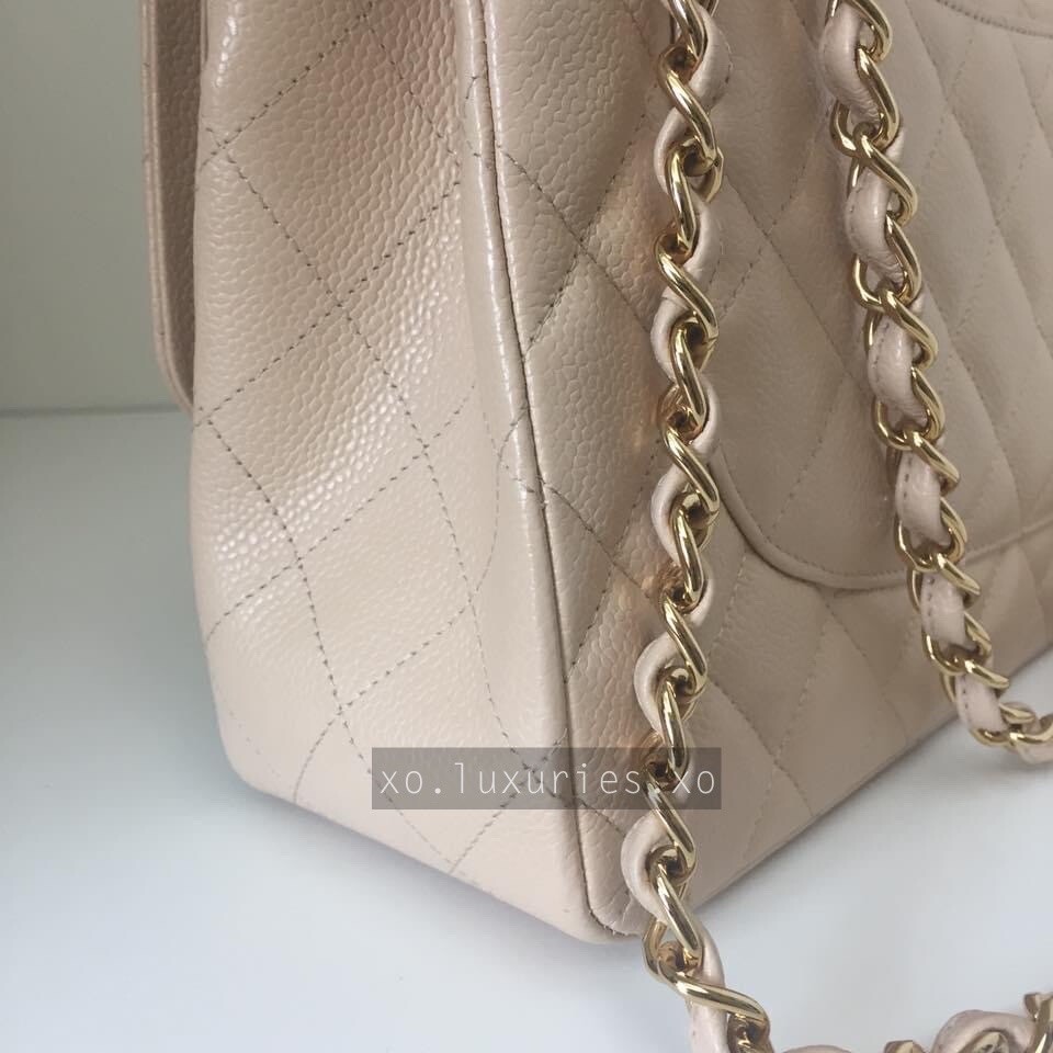 Chanel Authentic w RECEIPT Classic double Flap Jumbo … - Gem