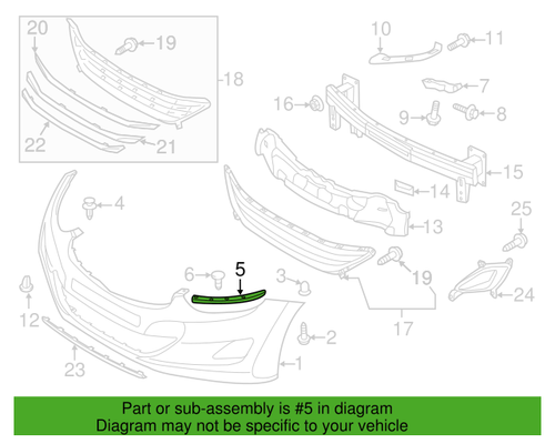 2011-2016 Hyundai Elantra Front Bumper Inner Bracket Left Hand OEM ...
