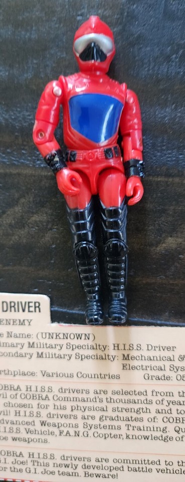 Cobra Hiss Driver V1 G.I. Joe 1983 Hasbro Vintage Action Figure W/ File ...