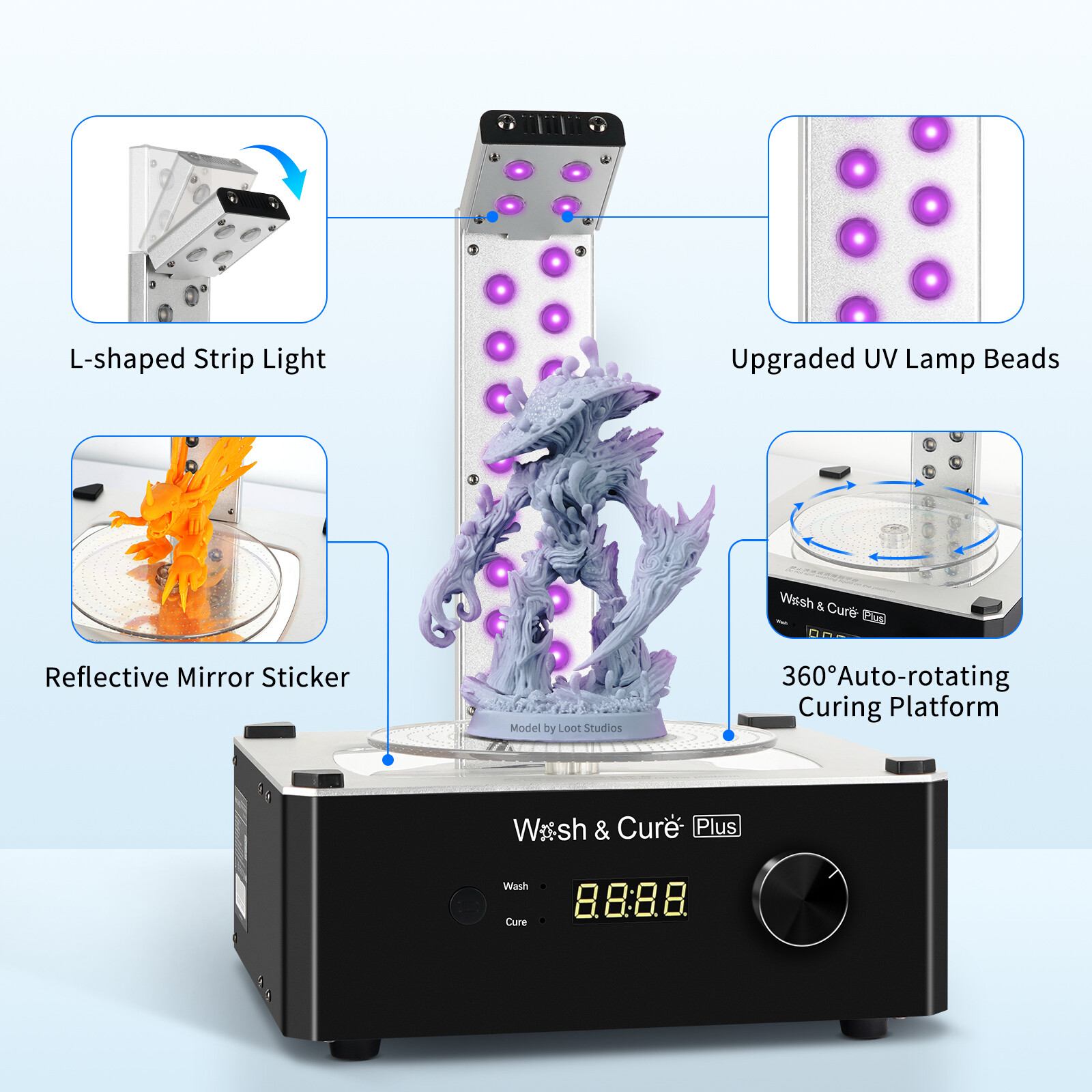 ANYCUBIC Wash and Cure 2.0 LCD/DLP/SLA Models 2 in 1 Washing and Curing ...