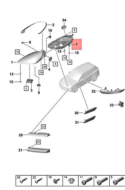 Genuine PORSCHE Cayenne 9YA Protective Hood Right 9Y0941608B | eBay