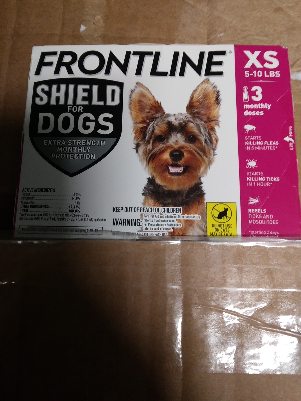 Frontline Shield For Dogs XS 5-10 lbs 3 Monthly Doses | eBay