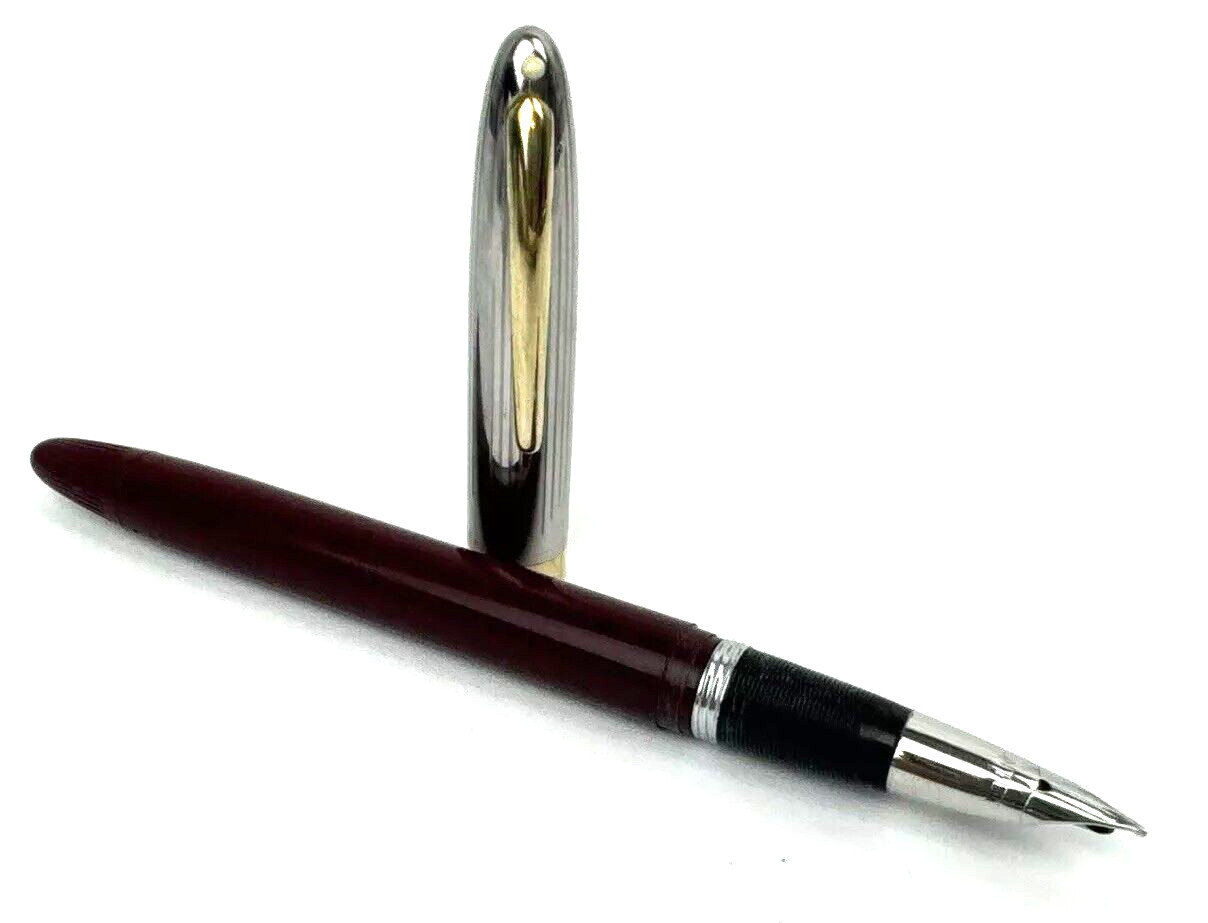 Vintage W.A. Sheaffer Clipper Snorkel Fountain Pen, Maroon, 1950s
