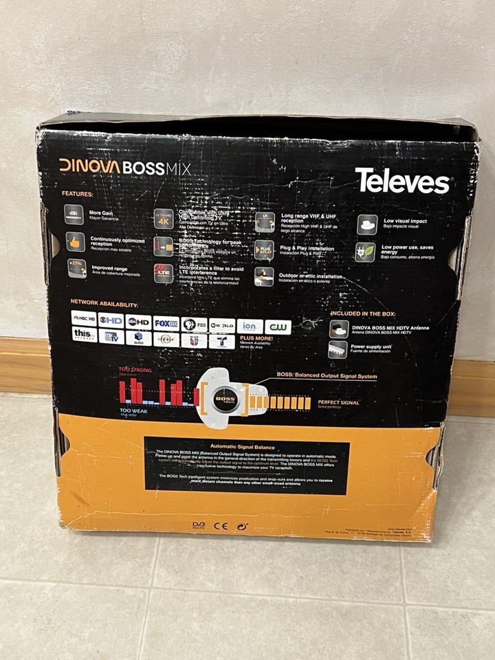 Televes Dinova Boss MIX DN010995 High VHF/UHF Amplified HDTV Antenna ...