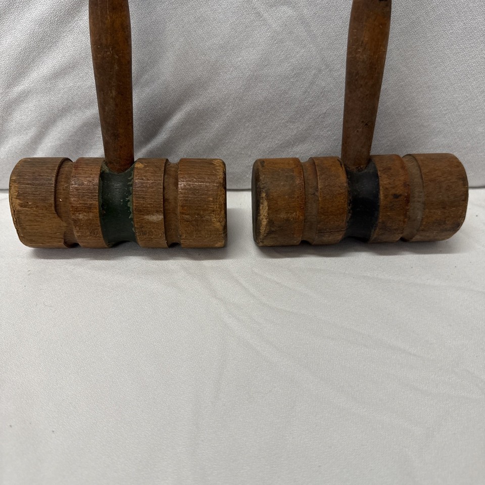 Vintage Croquet Mallets Set of 2 Man Cave Rec Room Decor | eBay