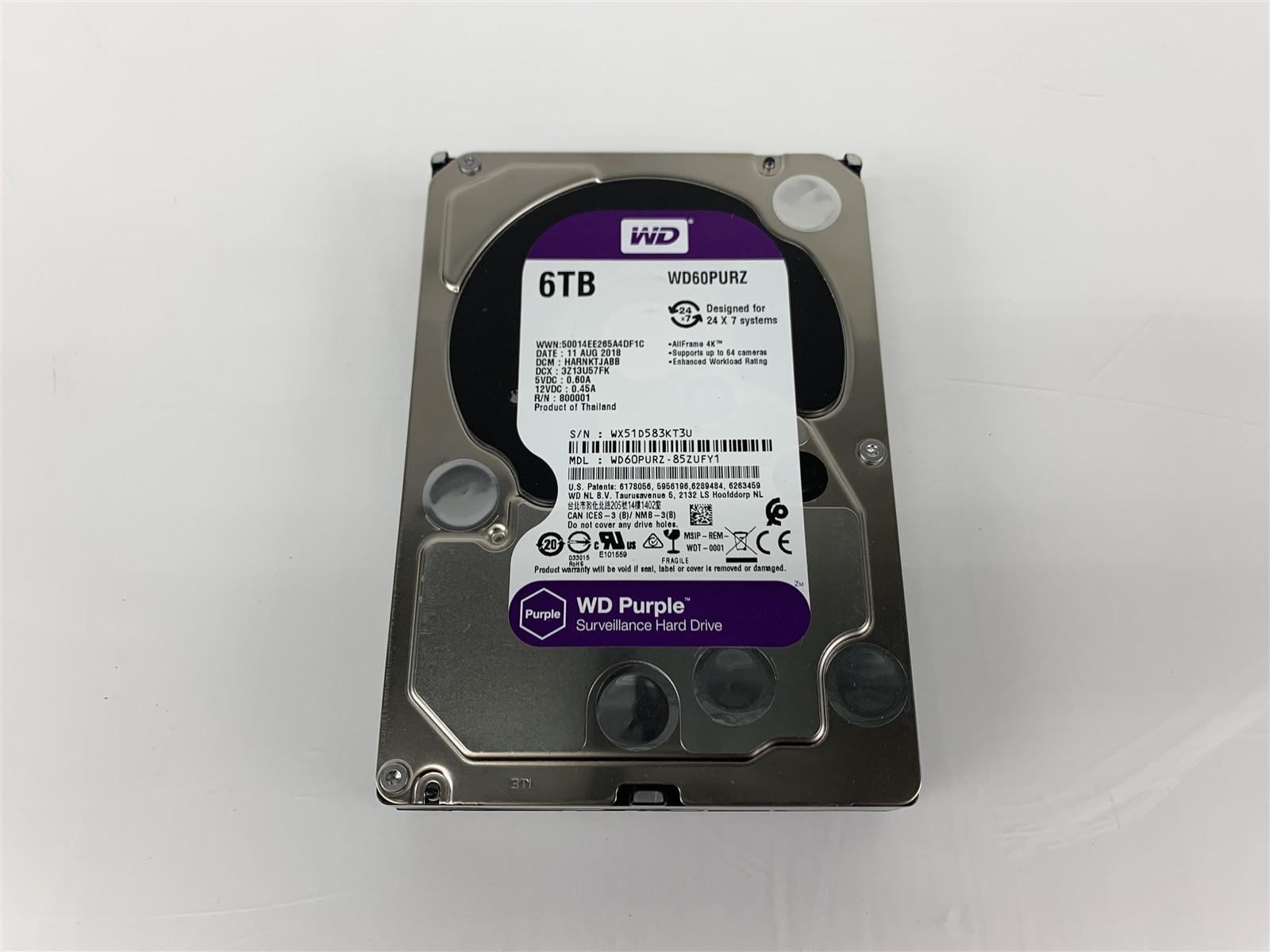 Western Digital 6TB Purple Surveillance-Class HDD Sata 6Gb/s WD60PURZ ...