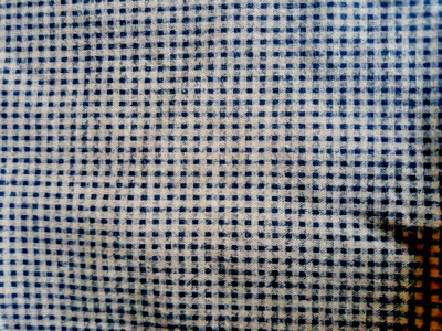 Denim Blue & Tan Micro Check -Cotton Fabric | eBay