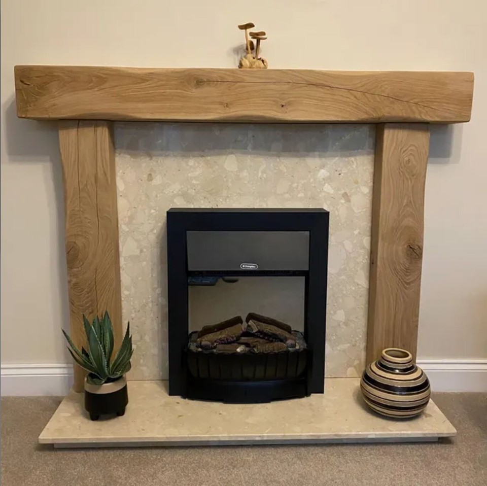 SOLID OAK FIREPLACE SURROUND LINTEL FOR WOOD LOG BURNER MANTLE BEAM ...