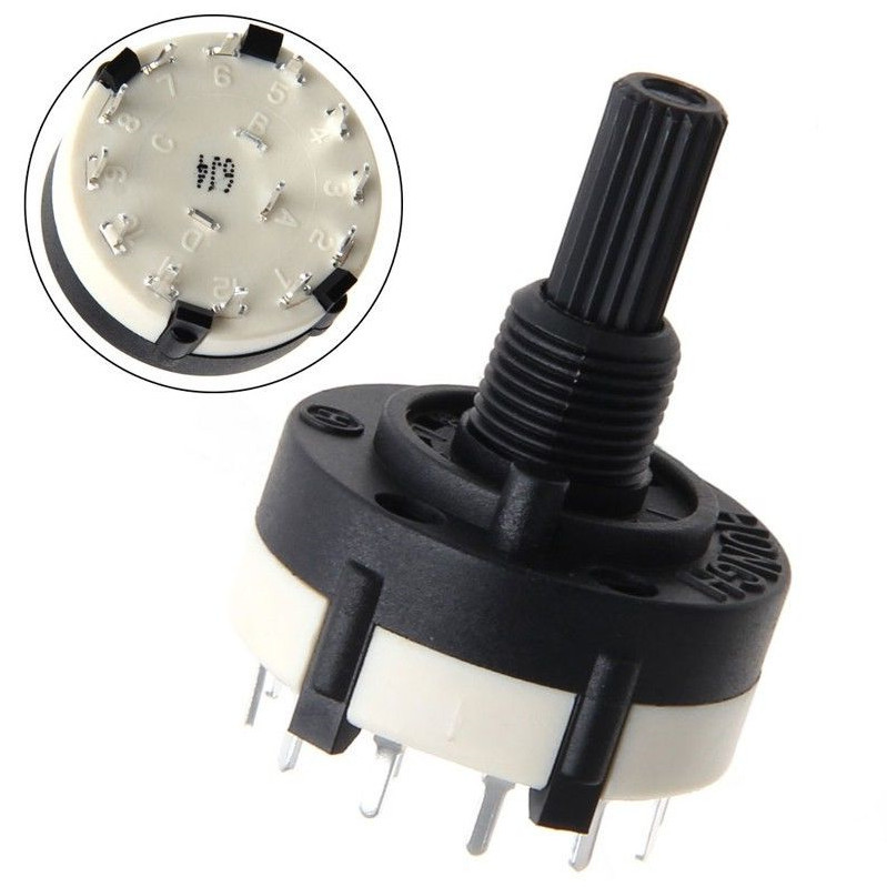 10pcs AC 125V RS26 1 Pole Position 12 Switch Band Rotary Channel Thread ...