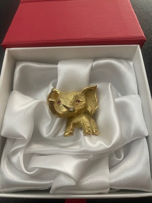 Republican Elephant Brooch Pin 18K Gold Yellow | eBay