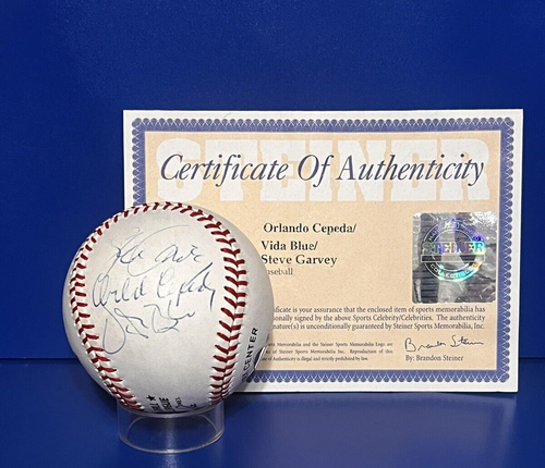 Orlando Cepeda Vida Blue Steve Garvey Signed Rawlings Baseball AUTO ...