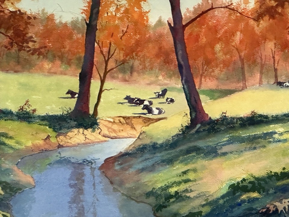 Superb Large Original Landscape Watercolour by American Artist Keith ...