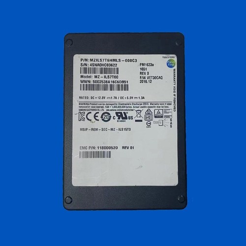 Free Shippin EMC 118000520 7.68TB 2.5" 12Gb SAS SSD 005052112 NO caddy ...