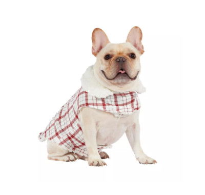 UGG Large Westwood Cotton Flannel Plaid Dog Coat Autumn Red Sherpa Cozy ...