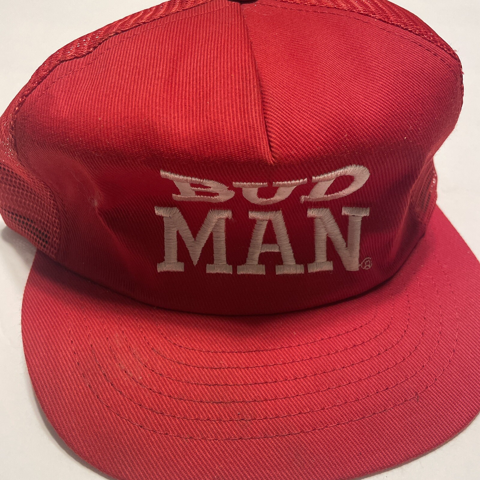 Vintage Budweiser Snapback Hat 80s Bud Man Trucker Ca… - Gem