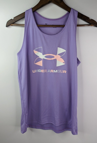 Under Armour Purple Girls Youth Tech Big Logo Graphic Tank Tops YLG ...