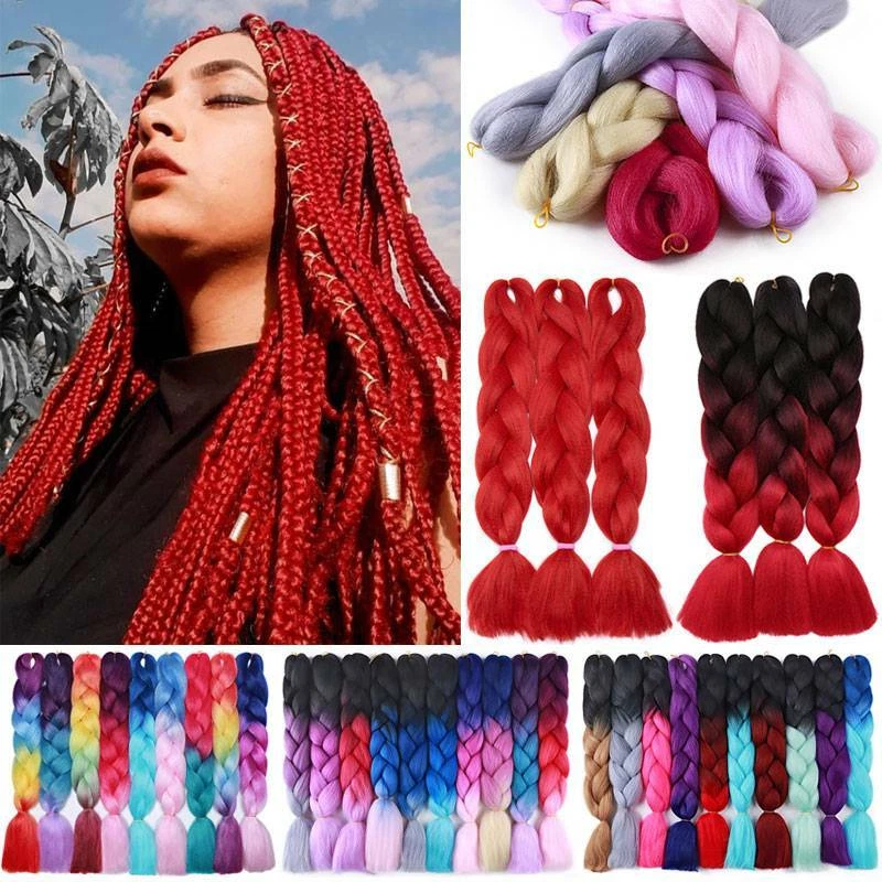 Red Jumbo Box Braids