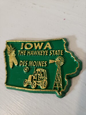 Iowa State Shape Souvenir Refrigerator Magnet 2" Green Plastic | eBay