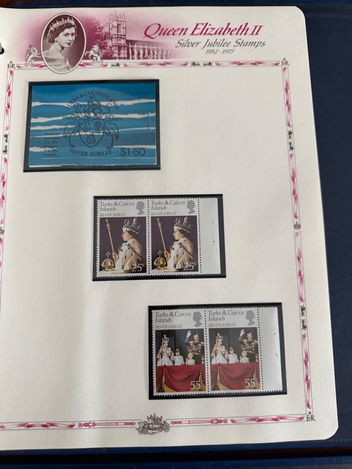 Queen Elizabeth II Coronation silver anniversary stamps with 1st/2nd ...