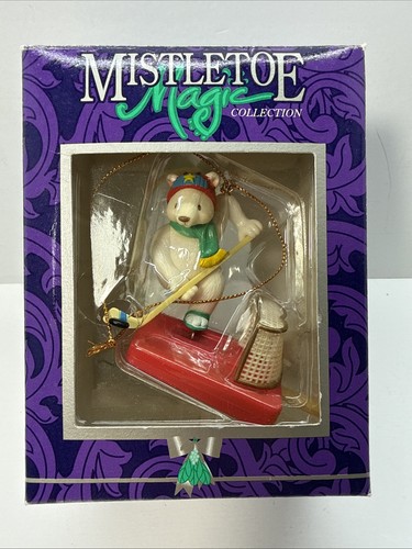 Mistletoe Magic Christmas Ornament Polar Bear Hockey on Popsicle ...