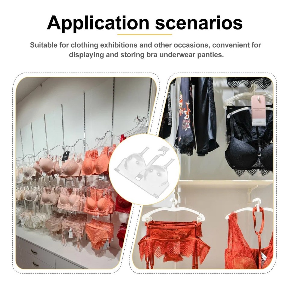 2pcs Transparent Plastic Bra Display Mannequin Clothes Hanger for Store ...