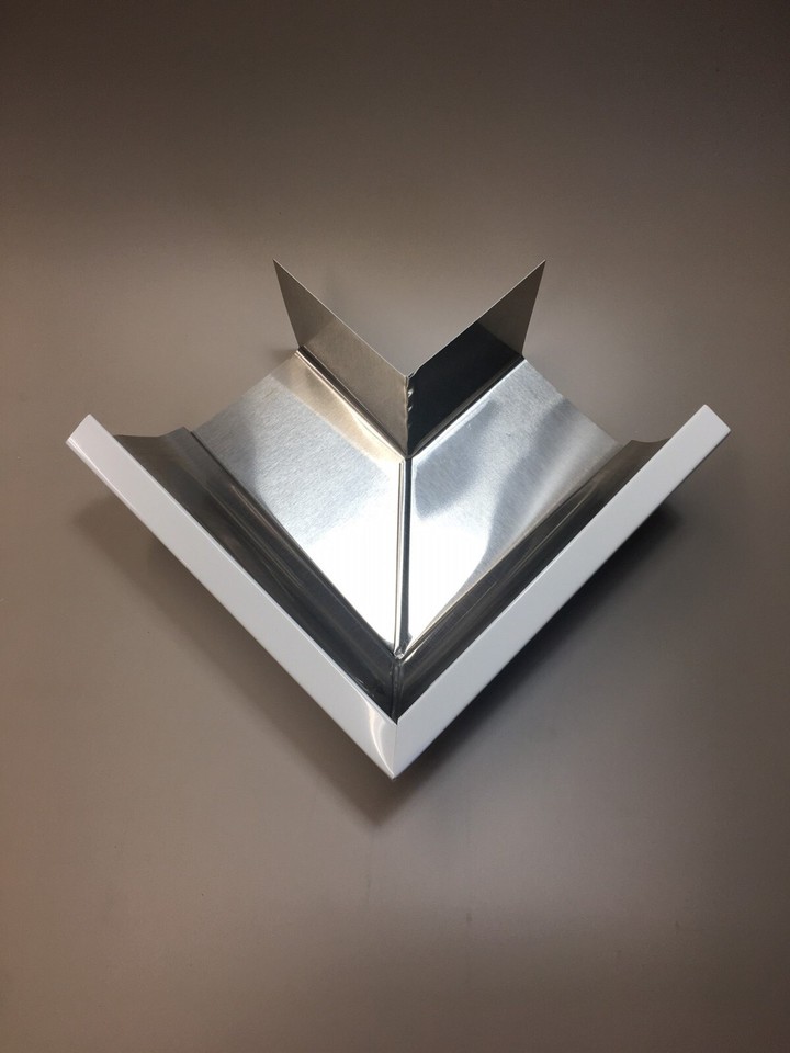 Gutter Box Miter 5" OUTSIDE Corner 90 ° - High Gloss White - 5K Gutter ...