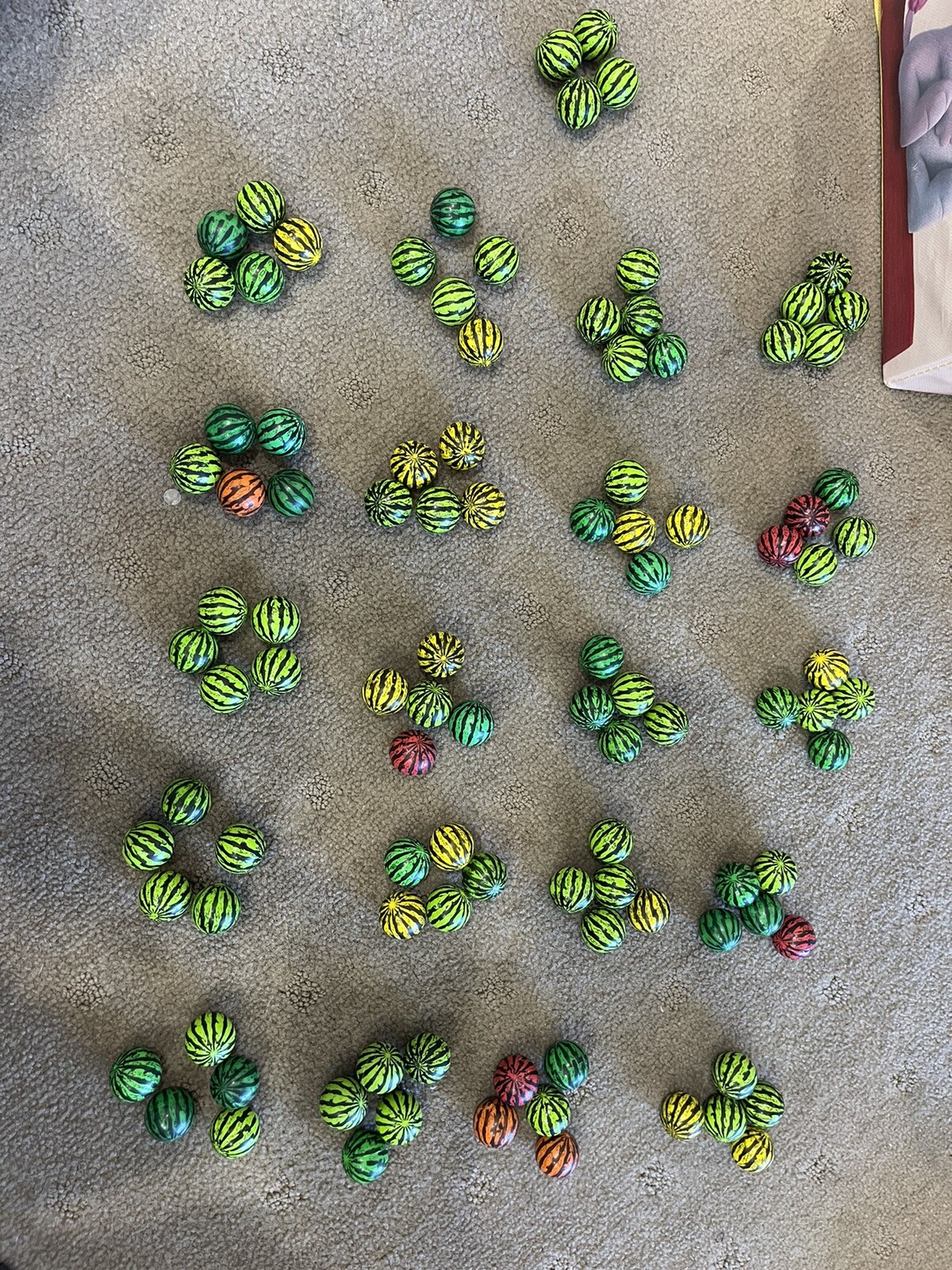 104x 25mm Bouncy Ball - Watermelon Fruit High quality elastic rubber ...