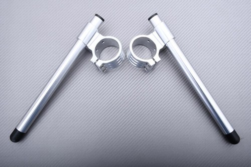Silver High Rise Clip-on Handlebars 48mm HONDA CBR 600 RR 600RR PC40 ...