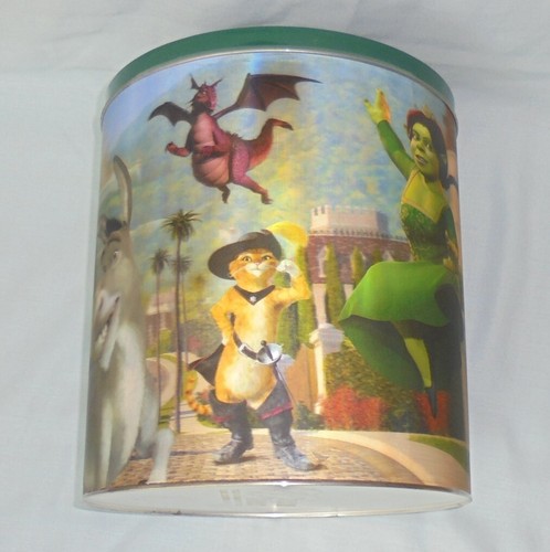 Shrek 2 The Movie Store Popcorn Tin Can Lithograph Hologram 3-D ...