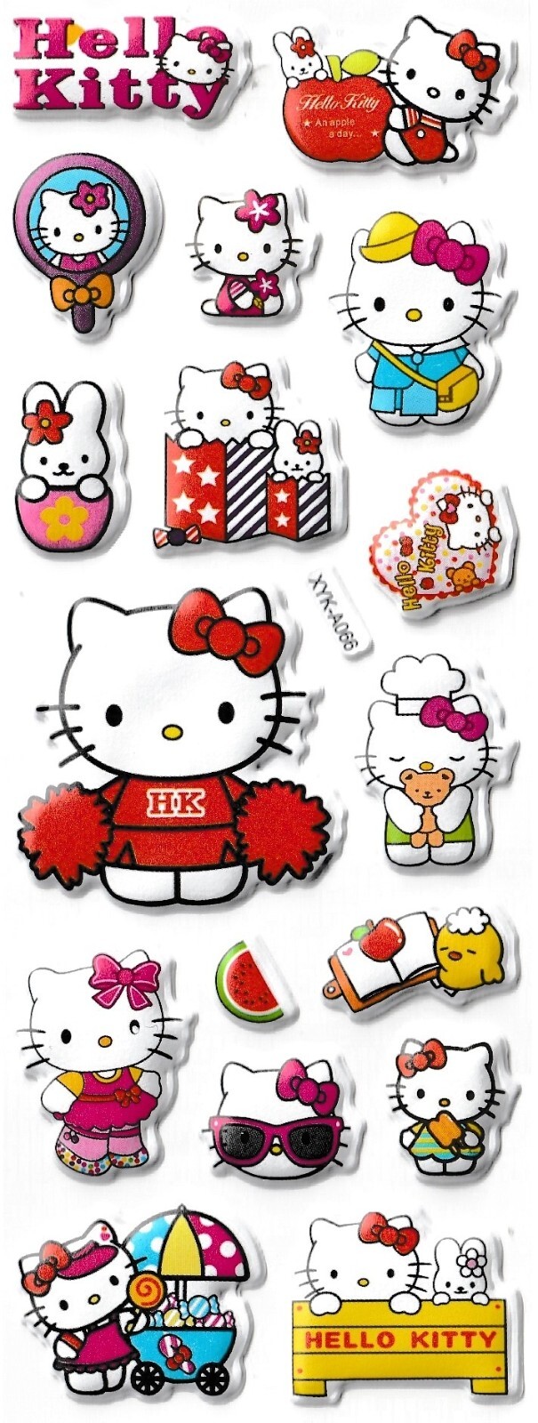 Stickers 3D puffy HELLO KITTY 🐈🐱☔ | eBay