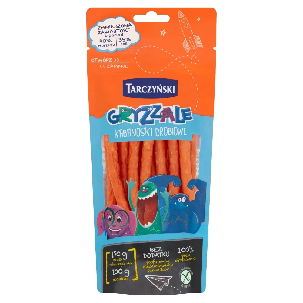 5x TARCZYNSKI KABANOSKI DROBIOWE GRYZZALE 90G - CHICKEN KABANOS WITH ...