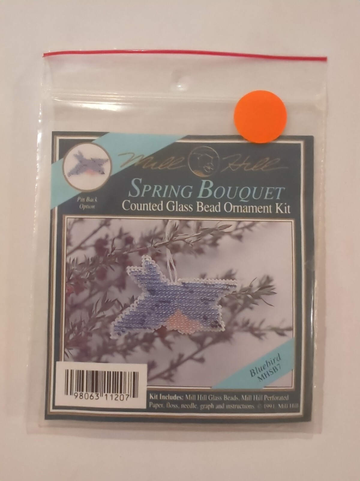 Bluebird Beaded Glass Bead Ornament Cross Stitch Kit Mill Hill Spring ...