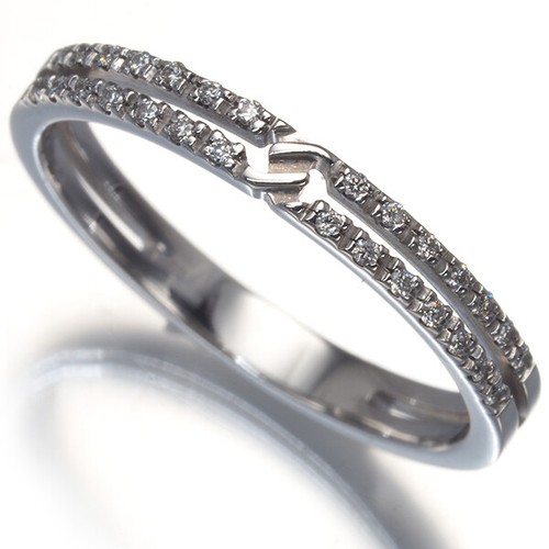 Auth GUCCI Ring Infinity Diamond Japan L.E. US4-4.25 18K 750 White Gold ...